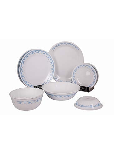 Corelle Morning Blue Glass 21Pcs Dinner Set, Multicolor – Home Asia Store