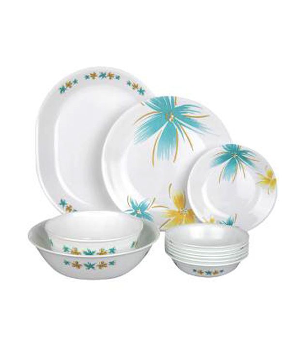 Corelle Hawaiian II Glass 21Pcs Dinner Set, Multicolor – Home Asia Store